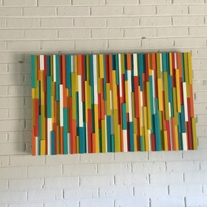 Modern Wood Wall Art - Abstract Wood Wall Art - Wood Wall Art - Vibrant ...