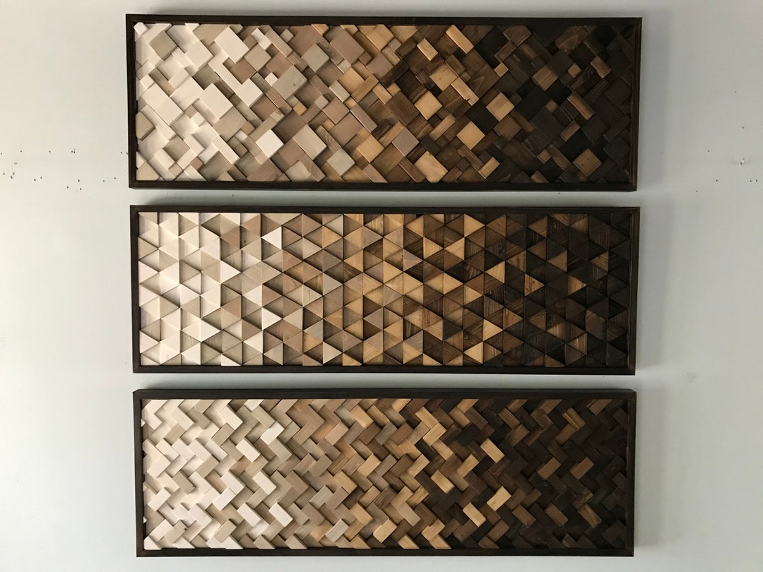 Wood Wall Art/frissell/ Modern Wall Sculpture- 3D Wood Art-geometric ...