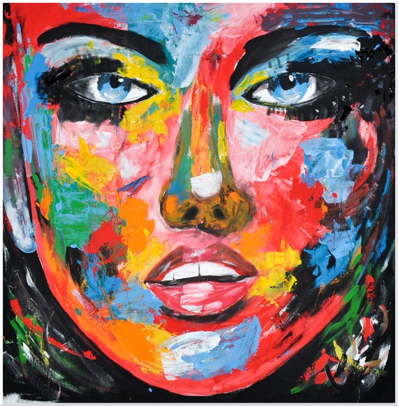 Faceoriginal Abstract Painting Colour Woman Face Original - Etsy