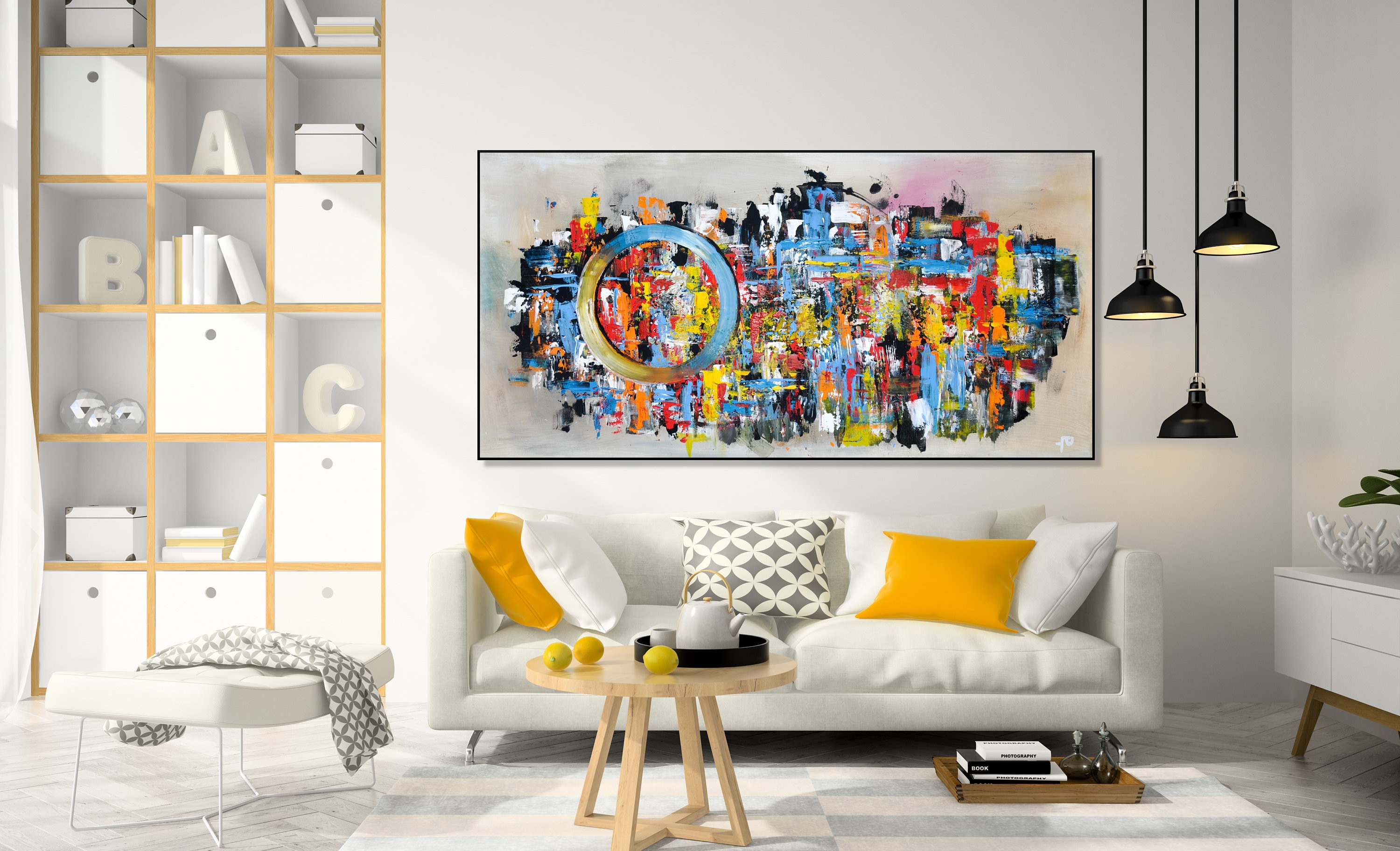 Abstract Art Circle Paintings ,original Abstract Painting, Large Canvas ...