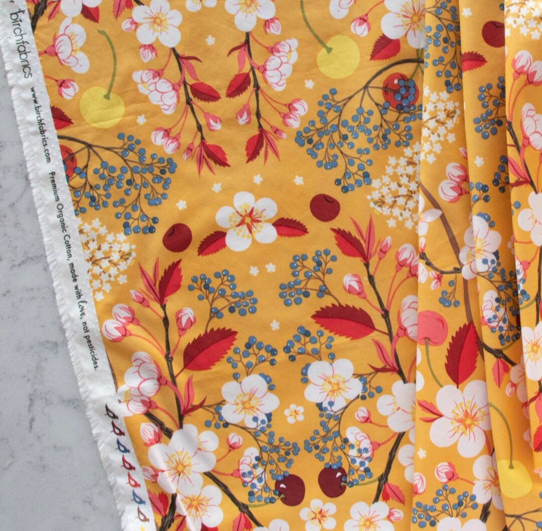Flowering Trees Bloom Poplin by Oana Befort From Birch Fabrics 100% ...