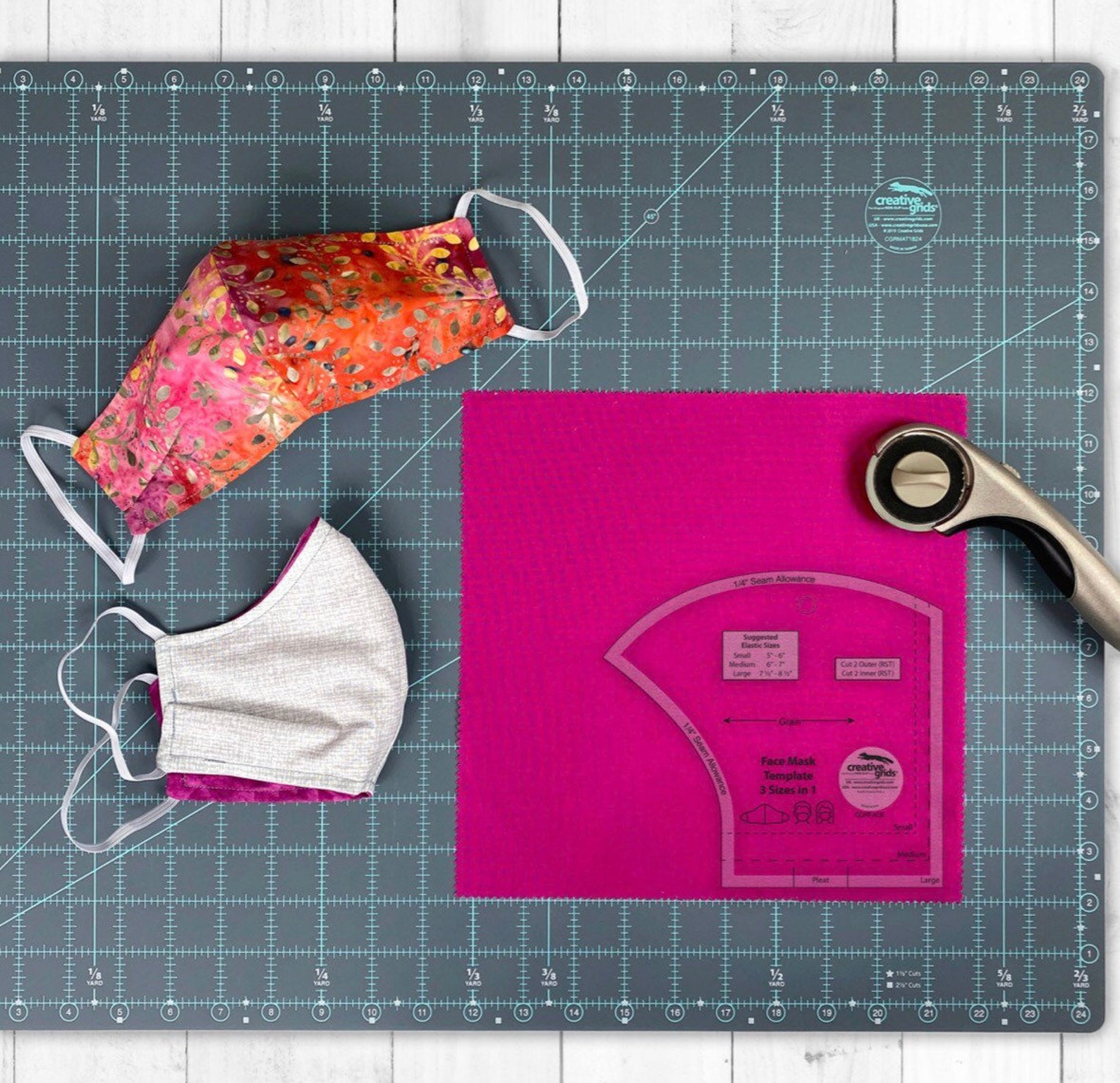 Creative Grids Face Mask Template 3 Sizes in 1# CGRFACE - Etsy