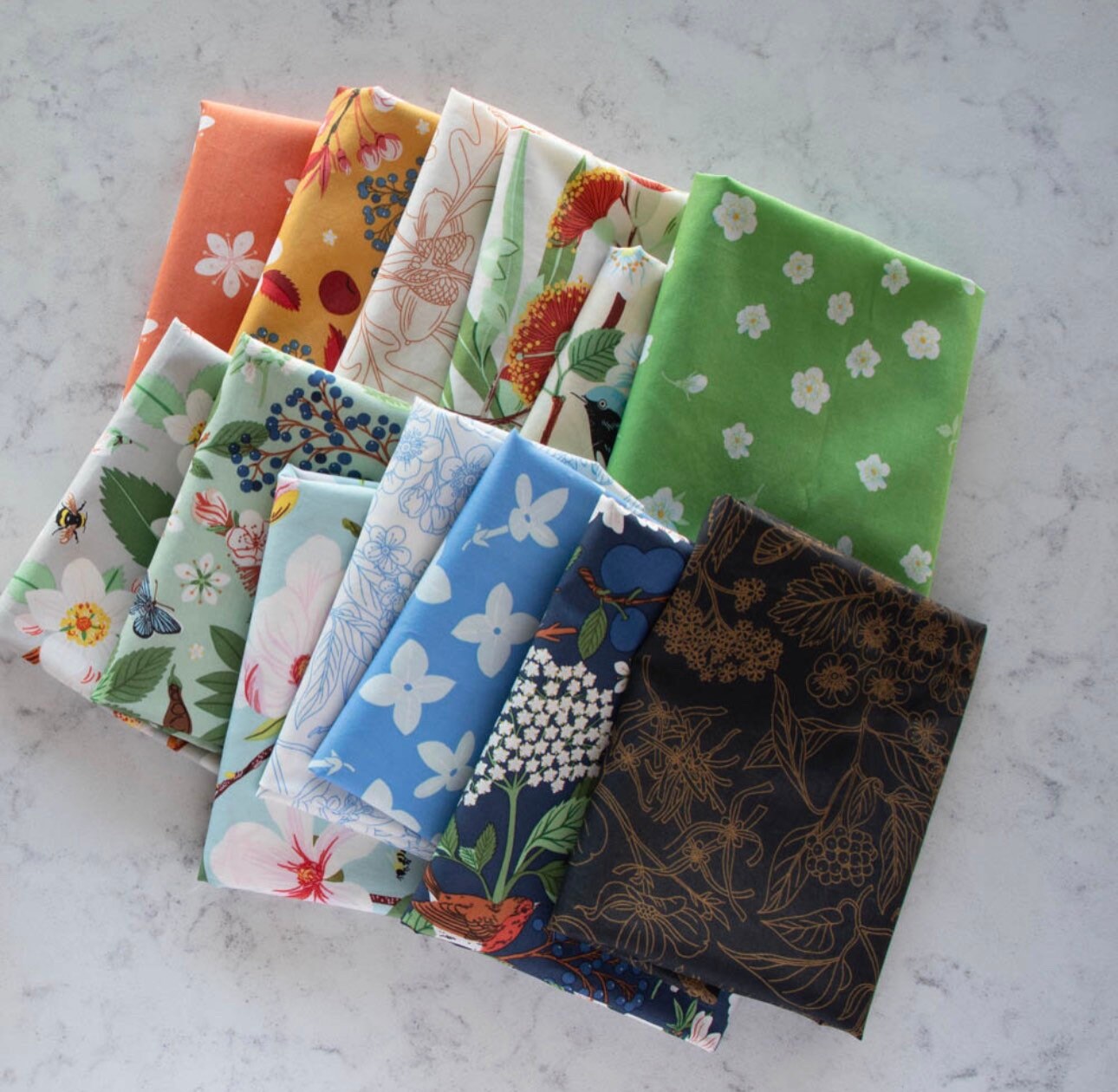 Flowering Trees Line Art Black Poplin by Oana Befort From Birch Fabrics ...