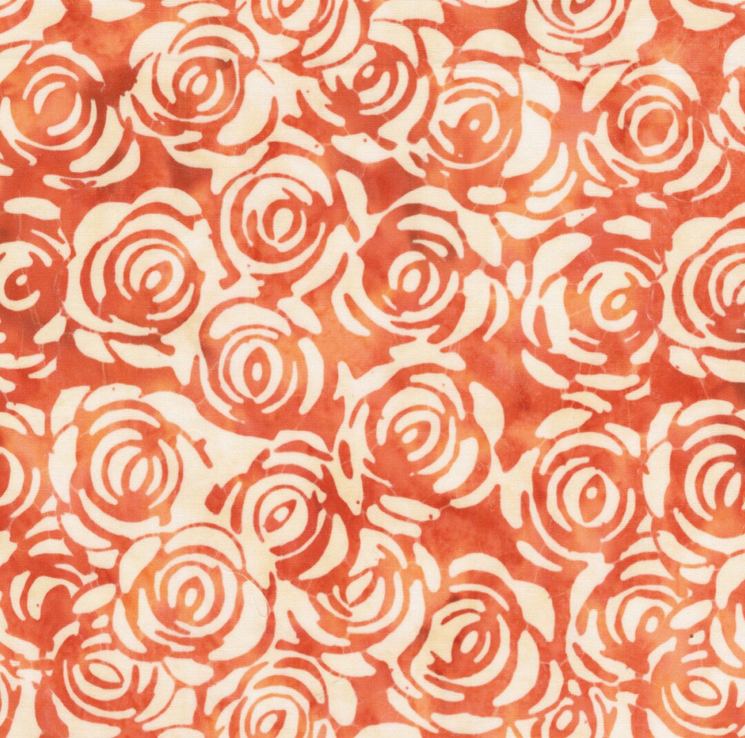 Coral Rosebush Batik Dutchy Blues Batik by Jacqueline De Jonge ...