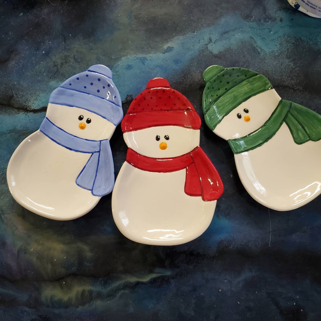 Full Snowman Spoon Rest / Small Plate - Etsy