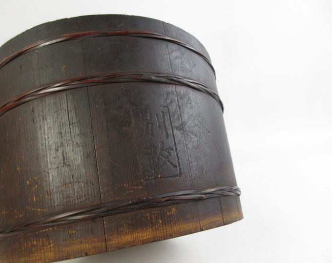 Damaged/ Japanese Antique Wood Well Bucket Made of Wood, Metal for ...