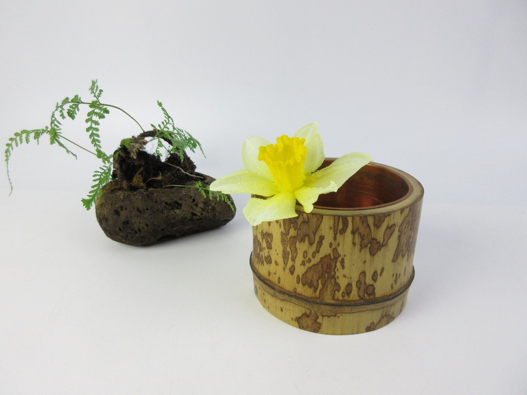 Japanese Vintage Bamboo Ash Tray With Copper Liner, Incense Burner ...