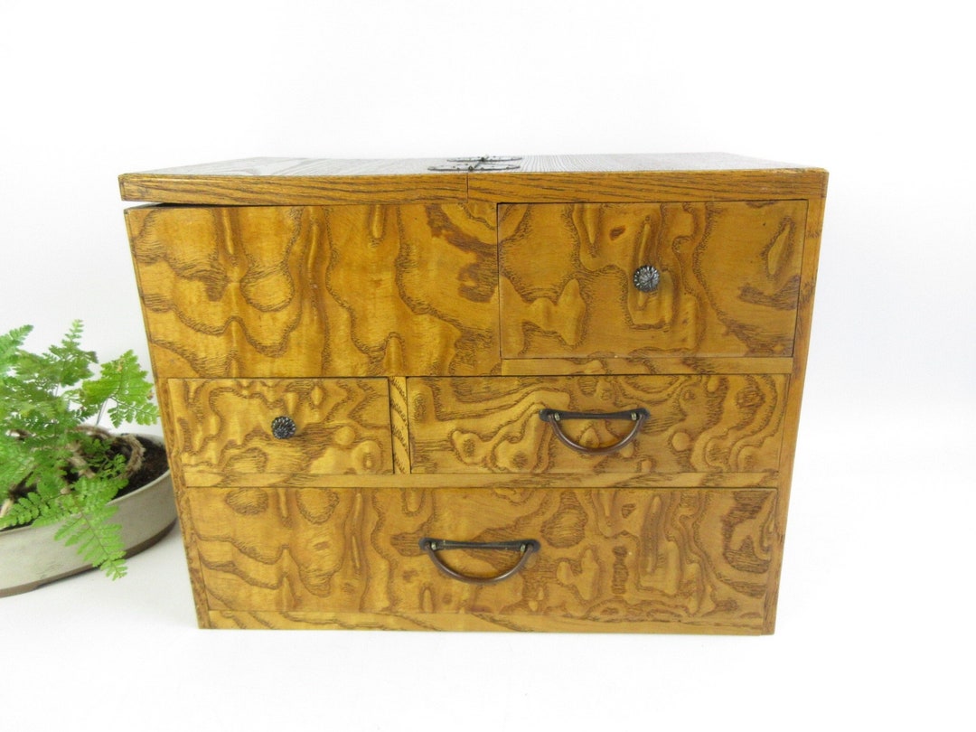 Japanese Vintage Wooden Sewing Box, Small Drawers - Etsy