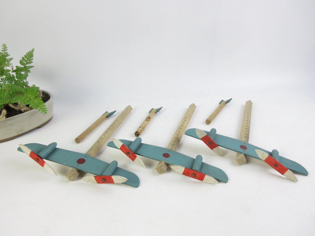Japanese Vintage Toy, Propeller Airplane, Zero, Fighter Plane, Set of 3 ...