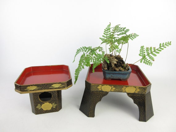 Japanese Vintage Miniature Trays Lacquered Wooden Trays With - Etsy