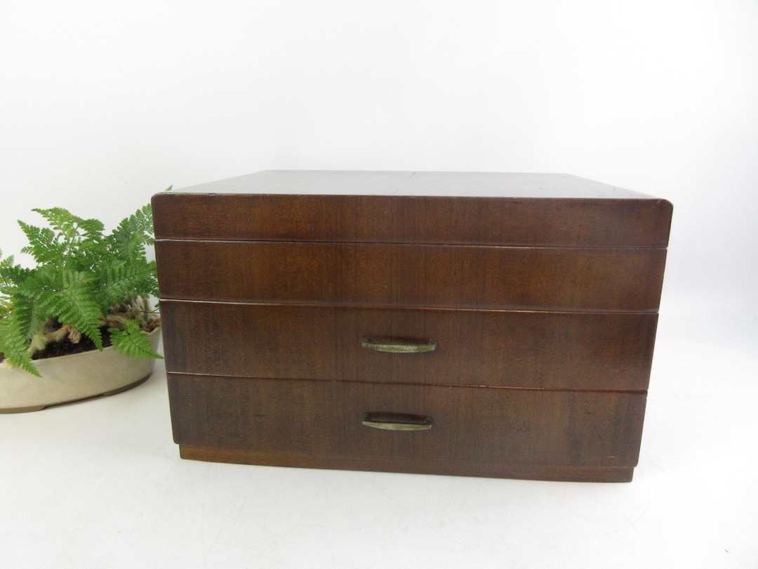 Vintage Japanese Wooden Sewing Box - Mid-century Modern - Etsy
