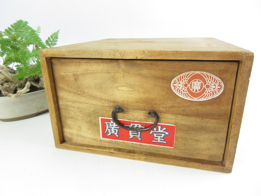 Japanese Vintage Wooden First Aid Kit Box, With Stickers - Etsy