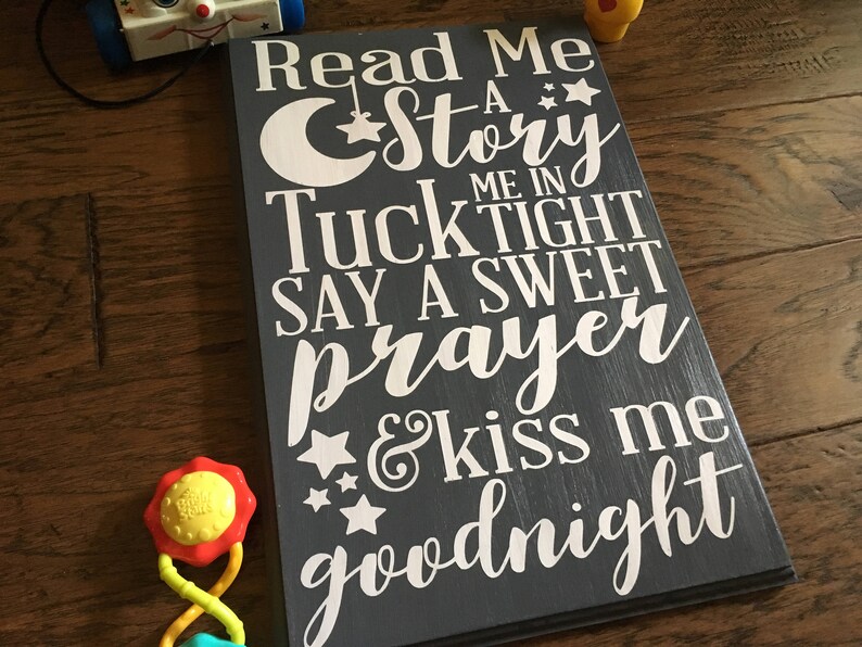 Read Me A Story Wooden Sign Baby Shower Gift Kiss Me - Etsy