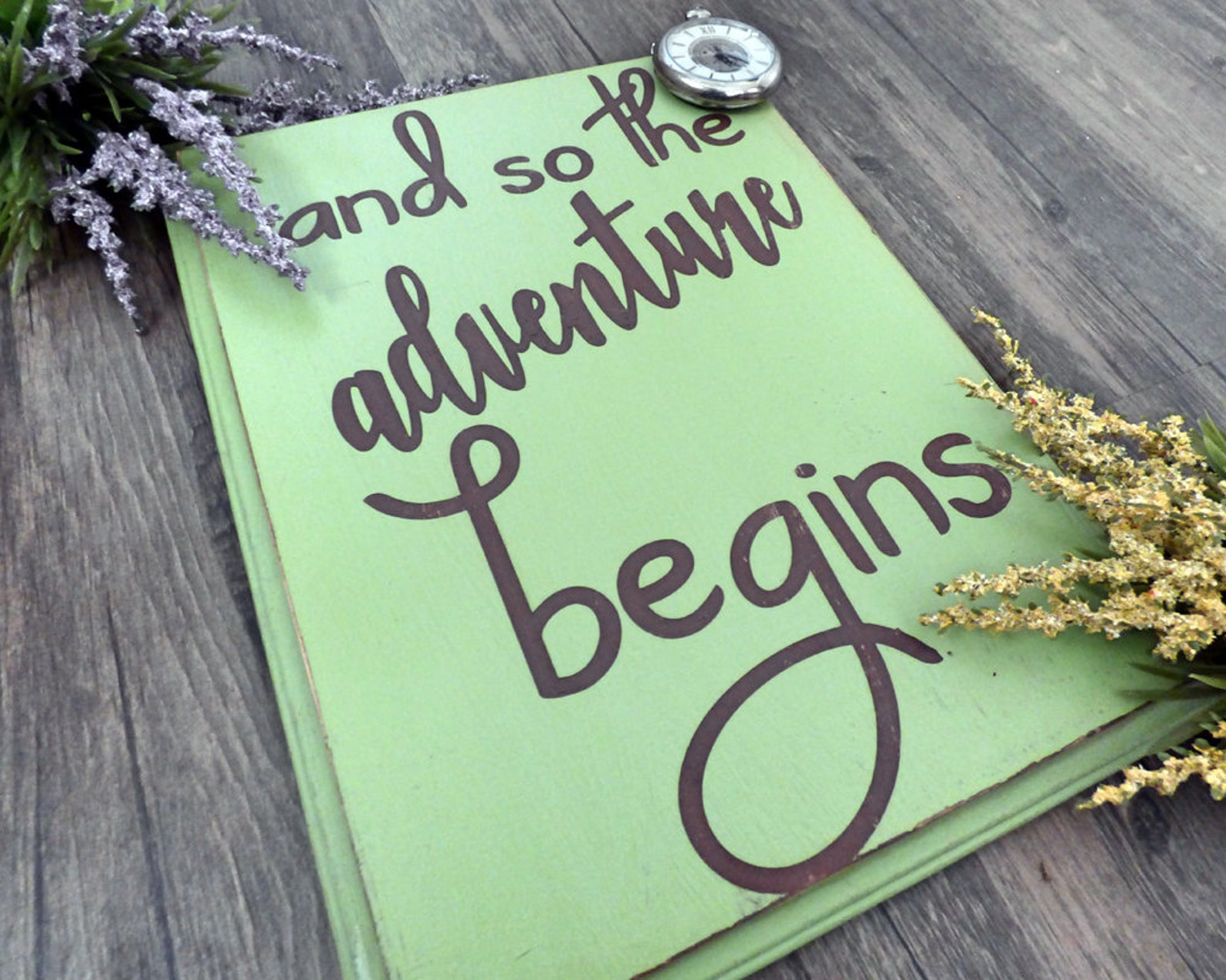 And so the Adventure Begins - Wooden Sign - Adventure Sign - Wall Decor ...