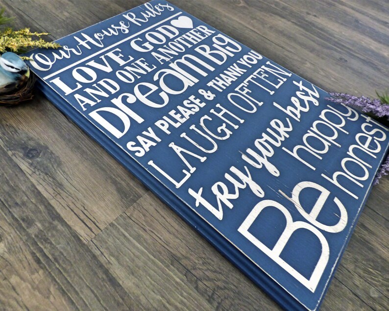 Our House Rules Family Rules House Rules Sign Housewarming Gift Living ...
