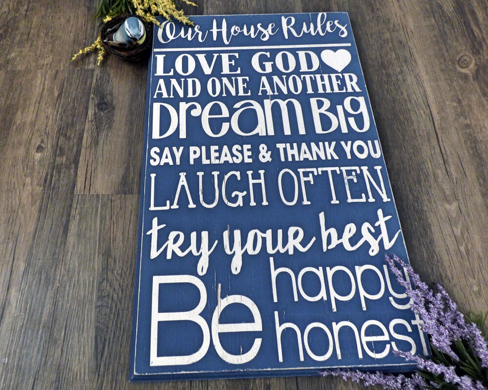 Our House Rules Family Rules House Rules Sign Housewarming Gift Living ...