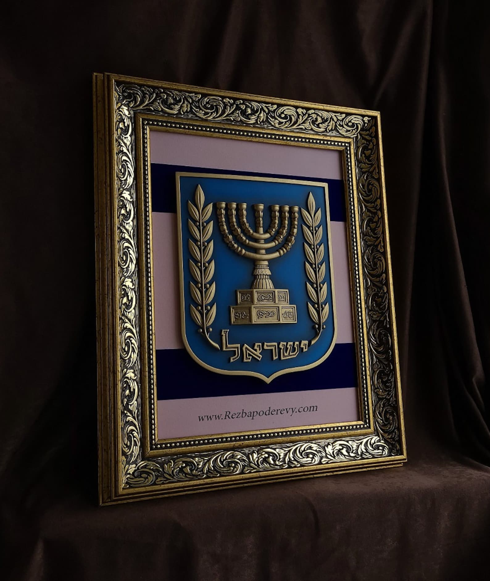 Coat of arms of Israel Israel Menorah Israel flag סמל | Etsy