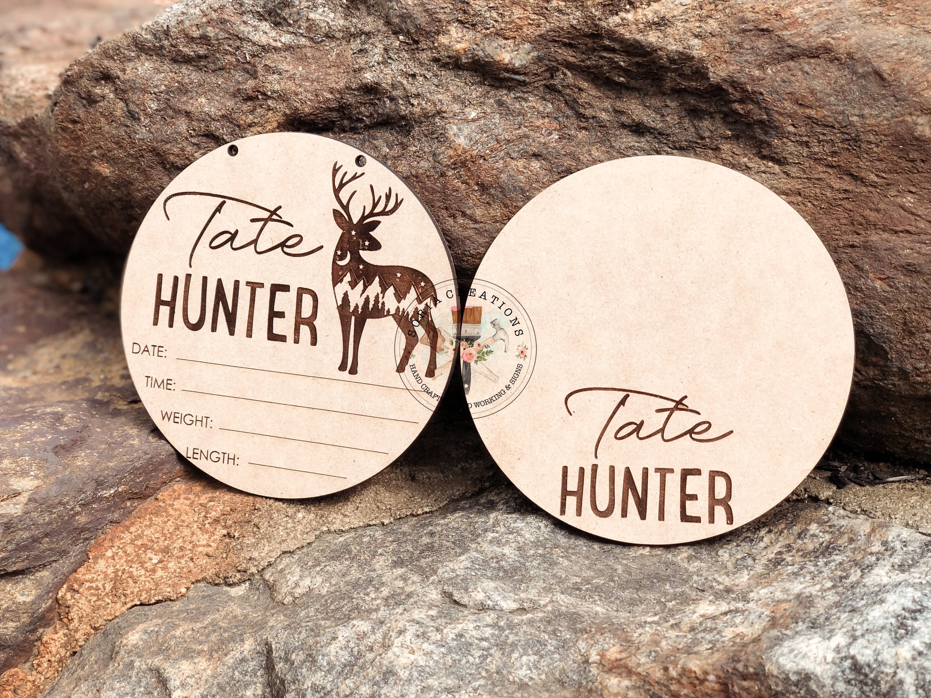 Birth Announcement Sign Newborn Footprint Sign Birth Stats | Etsy