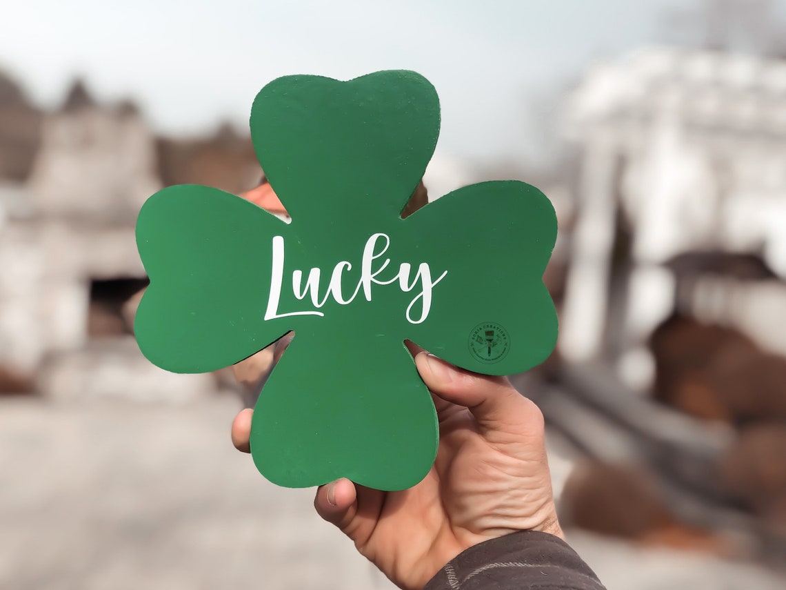 Four Leaf Clover Wood Cut Out Welcome to Our Home Wood Sign | Etsy