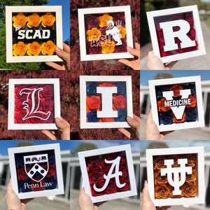 Flower Shadow Box - College Logo - Graduation Gifts - College ...