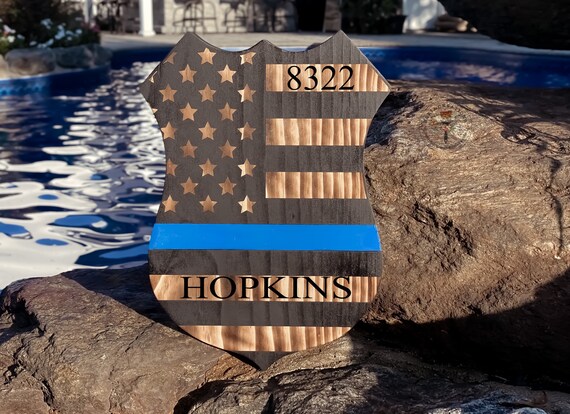 Police Badge Wood Cutout Personalized Police Badge Sign | Etsy