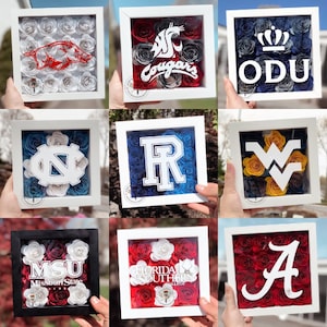 Flower Shadow Box - College Logo - Graduation Gifts - College ...
