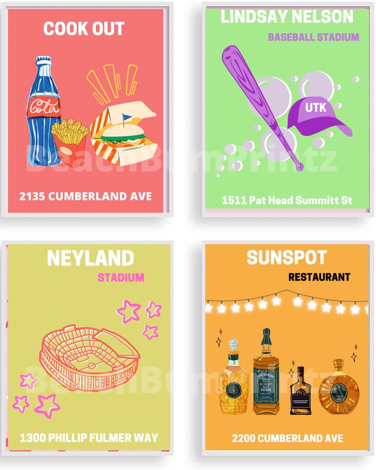 UTK College Prints Pack - Etsy