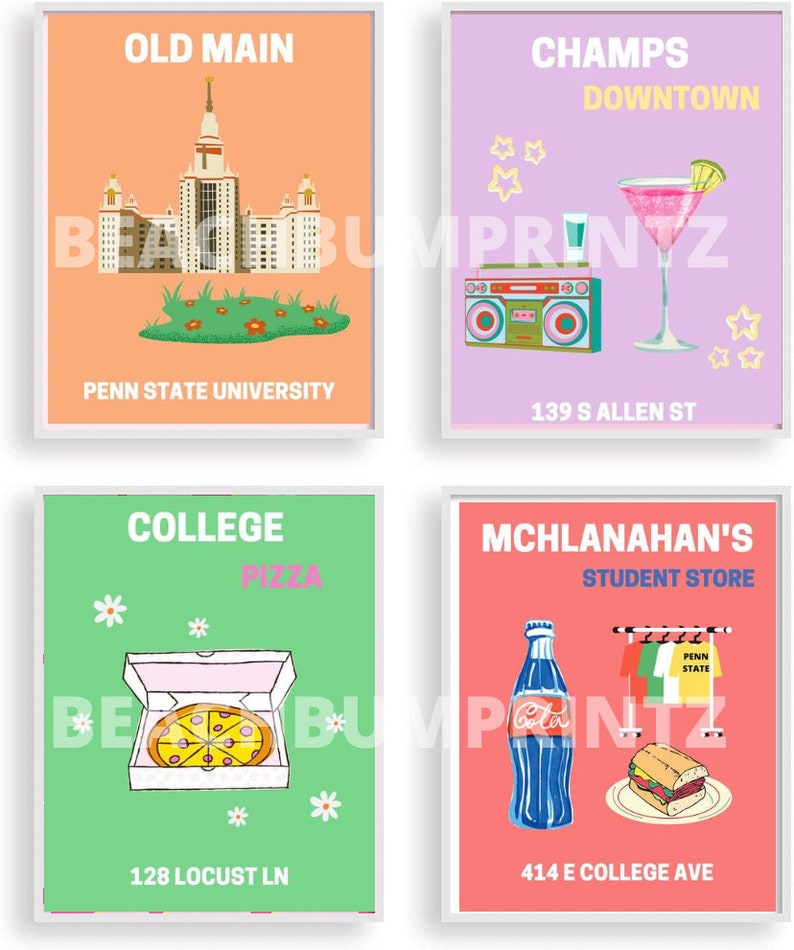 Upenn Digital College Prints - Etsy