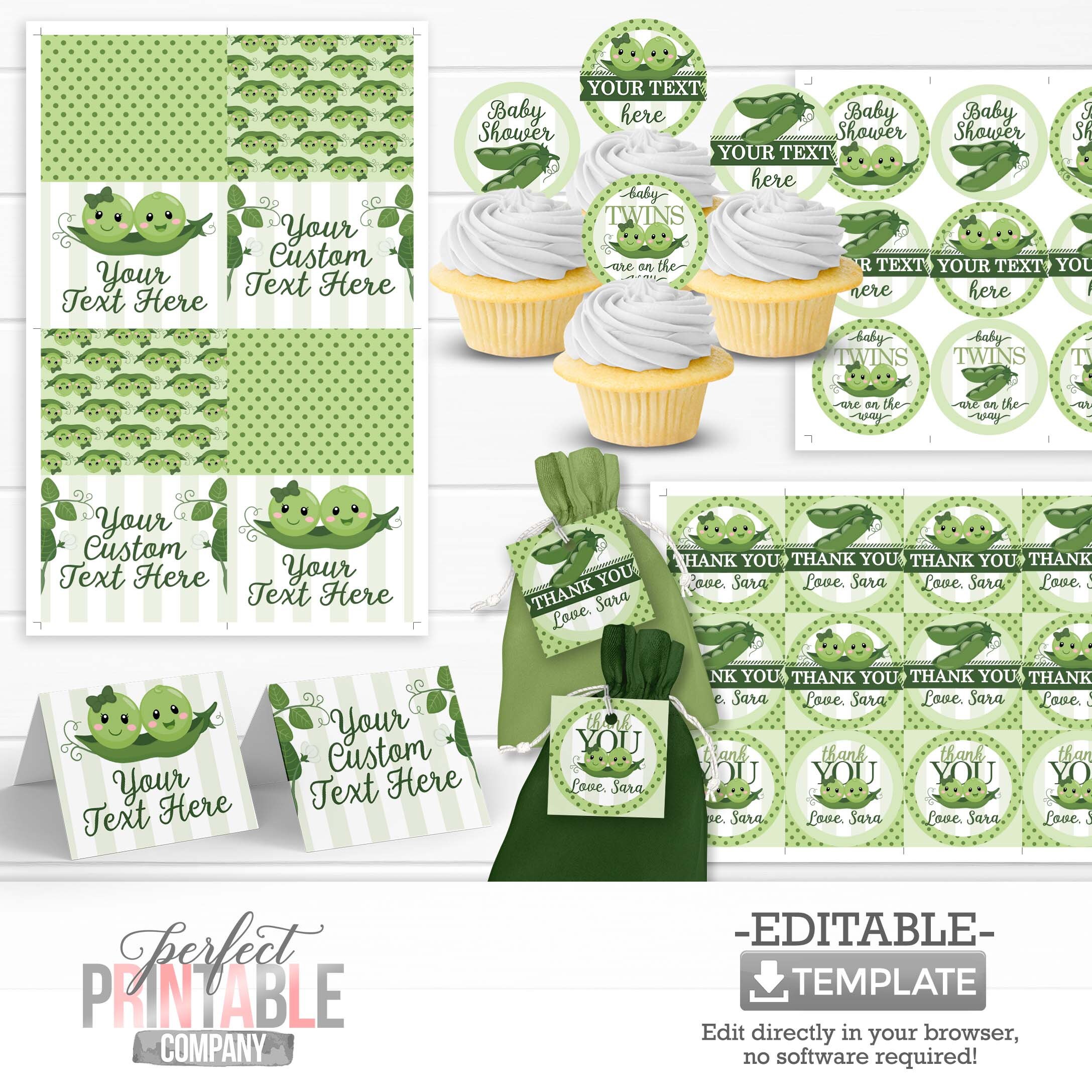 Two Peas in a Pod Baby Shower Decorations Sweet Pea Theme - Etsy
