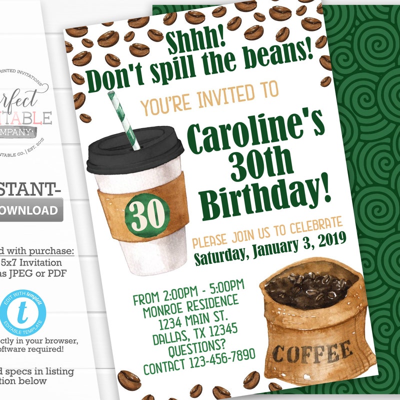 Coffee Invitation - Etsy