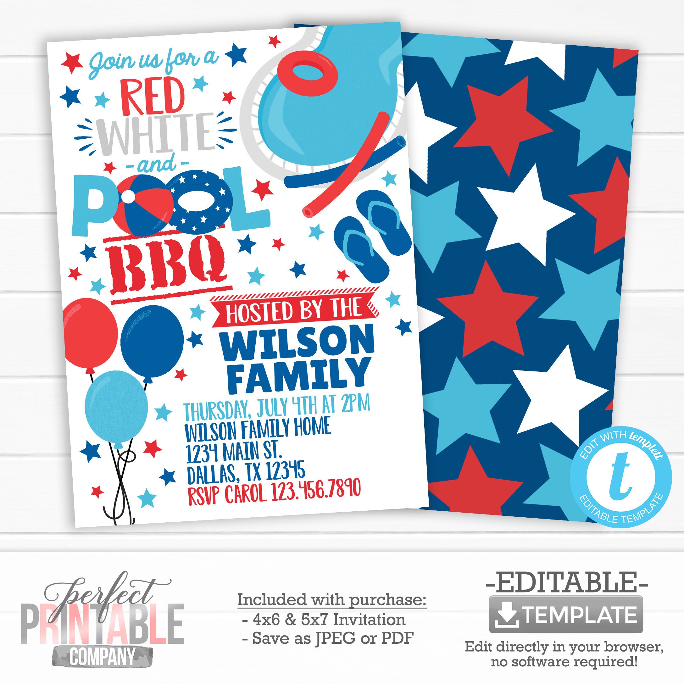 Fourth Of July Bbq Invitation
