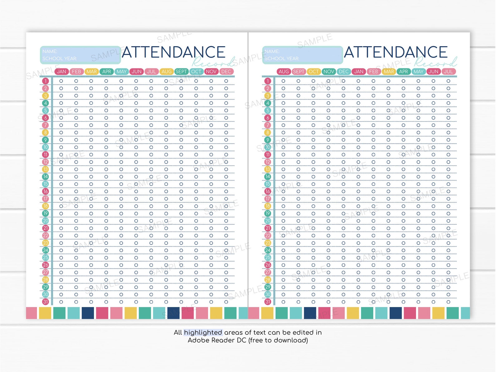 Homeschool Attendance Record Student Attendance Log Child - Etsy