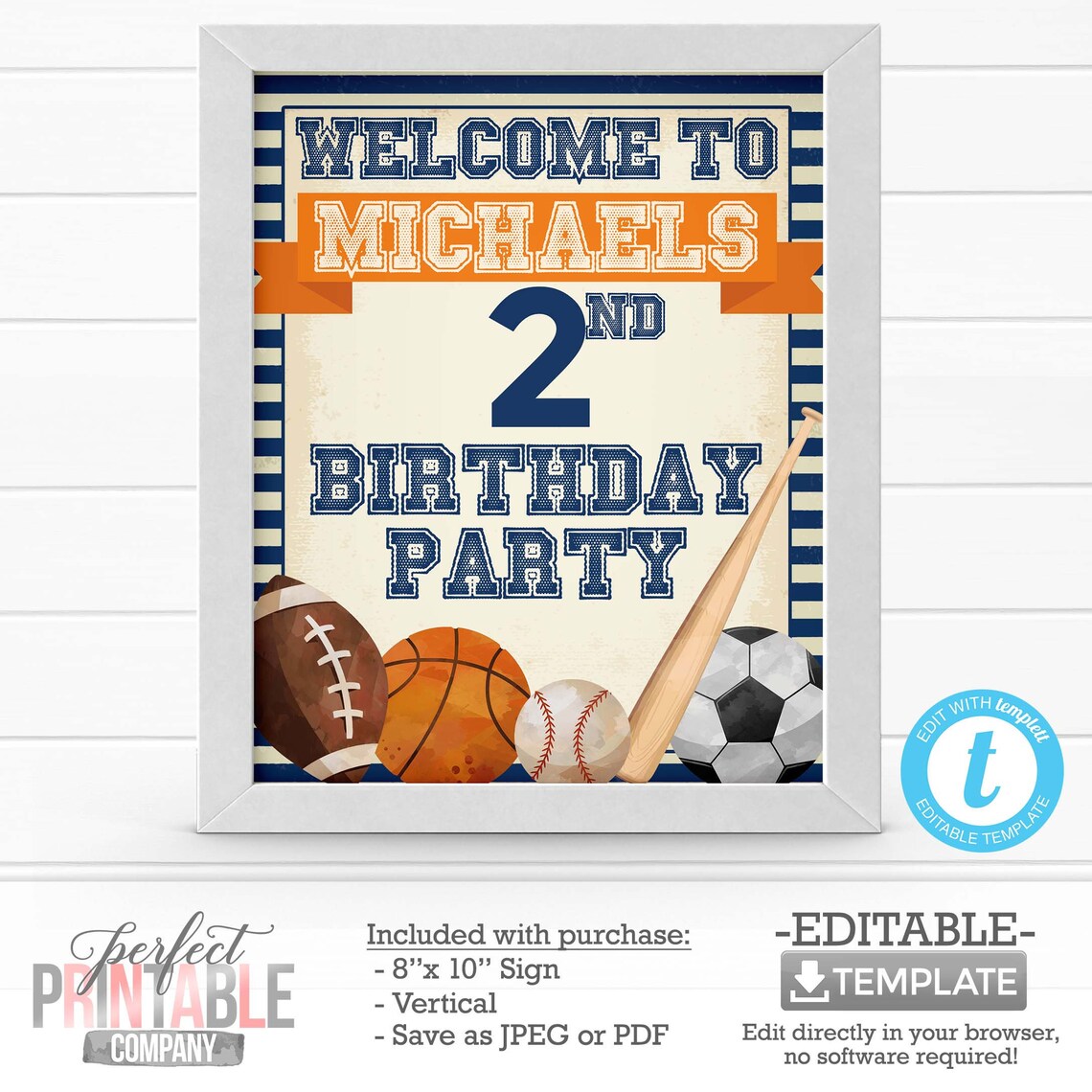 Sports Welcome Sign Sports Birthday Party Welcome Sign - Etsy