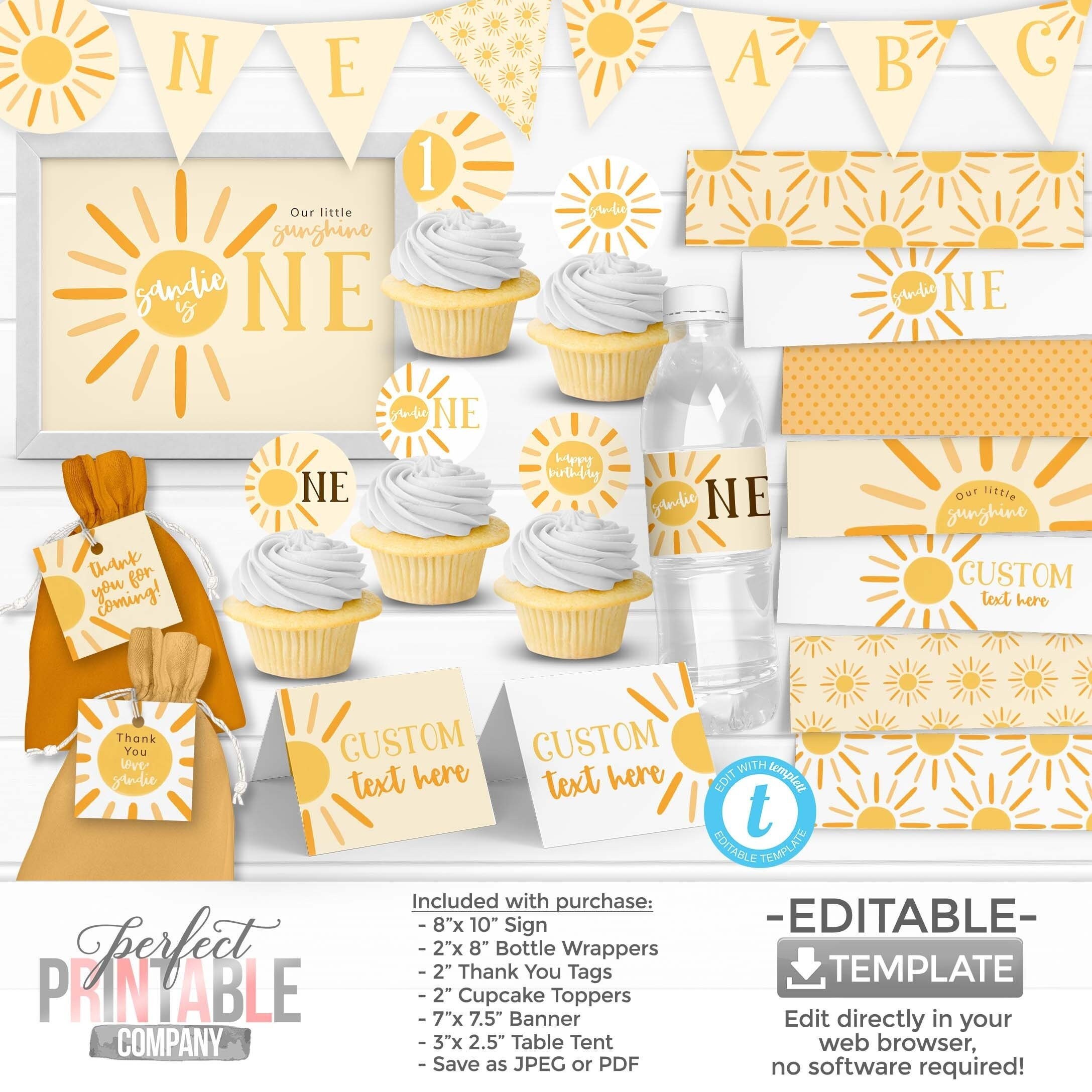 You Are My Sunshine Birthday Party Decorations Summer - Etsy