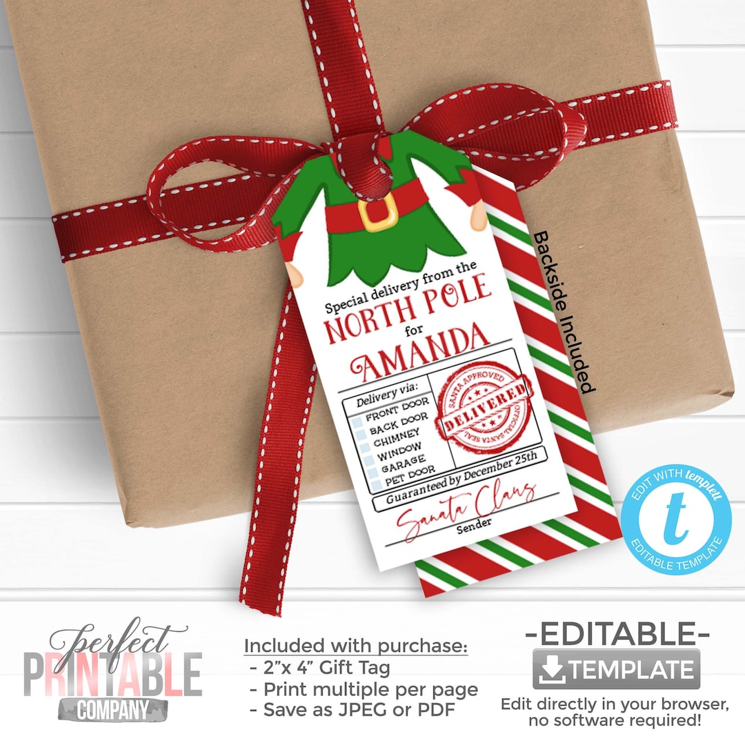 Elf Gift Tag, Christmas Gift Tag, Elves Gift Tag, Special Delivery Gift ...