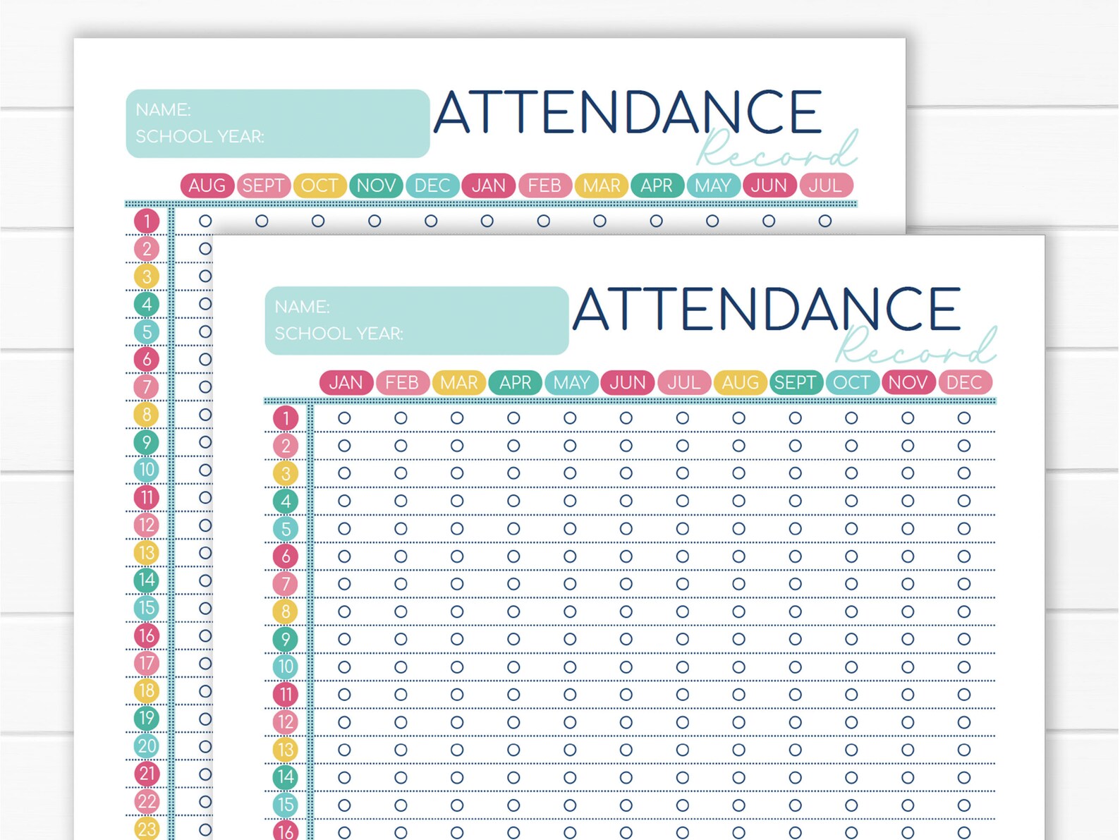 Homeschool Attendance Record Student Attendance Log Child - Etsy
