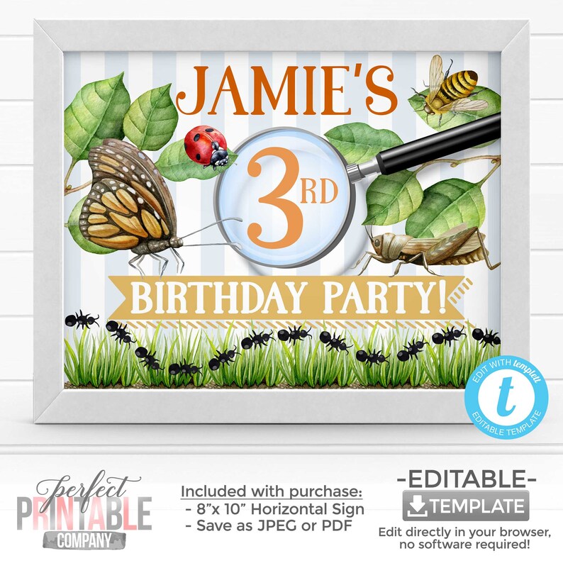 Bug Insect Welcome Sign Bug Insect Happy Birthday Sign Bug | Etsy