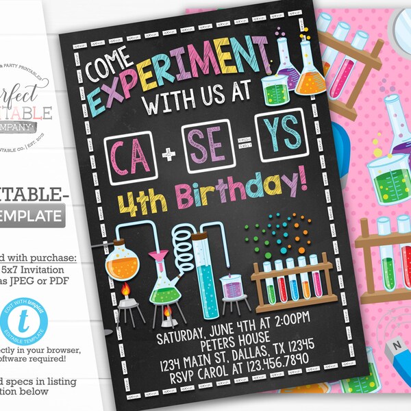 Science Invitation - Etsy