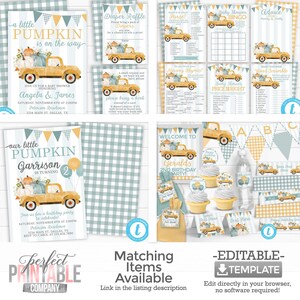 Fall Truck Baby Shower Games Package Bundle, BINGO, Word Scramble ...