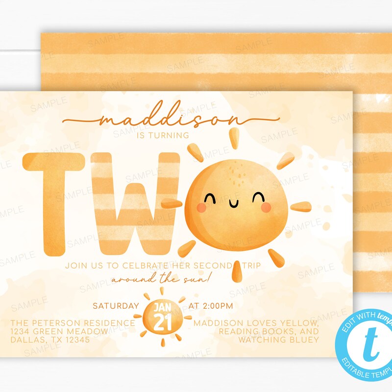 Sun Invitation - Etsy