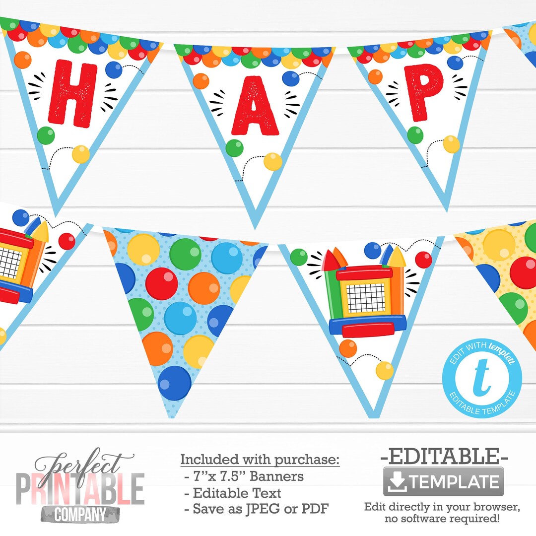 Bounce House Banner, Bounce House Bunting Banner, Bounce House Triangle ...