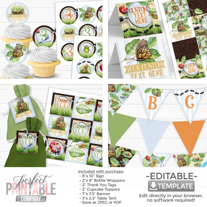 Insect Bug Baby Shower Decorations Water Bottle Label - Etsy