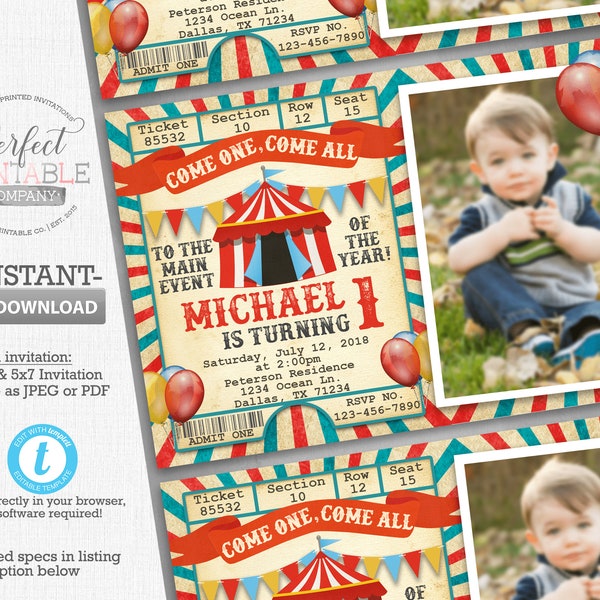 Carnival Invite - Etsy