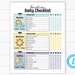 Printable Daily Checklist for Kids, Editable Daily Responsibility Chart ...