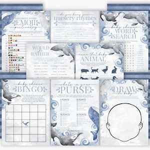 Whale Baby Shower Games | Under the Sea Activities | Ocean Baby Shower ...