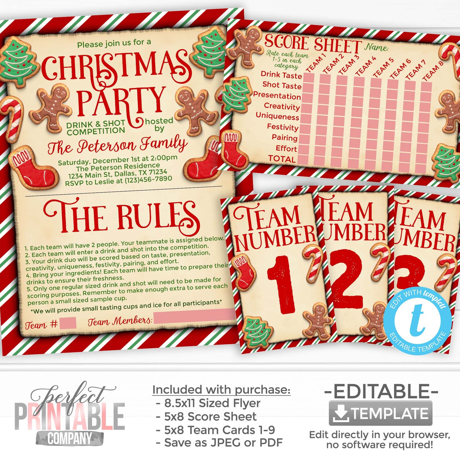 Christmas Party Drink Shot Competition Invitation Game - Etsy