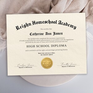 Editable Homeschool Diploma Template, High School Diploma, High School ...