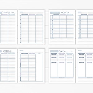 Homeschool Curriculum Planner Organizer Overview Daily Weekly Monthly ...