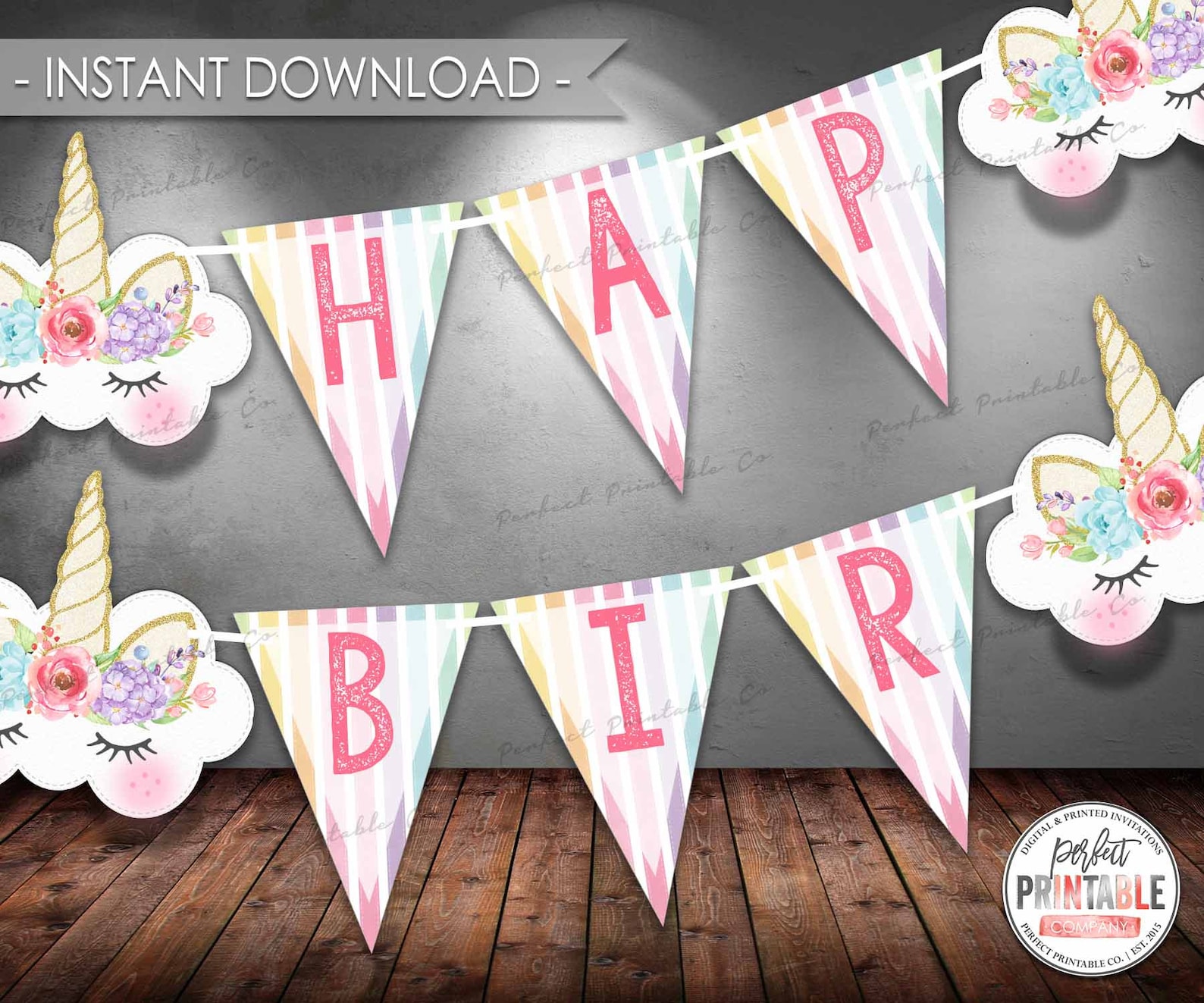Unicorn Banner Unicorn Happy Birthday Banner Unicorn Party - Etsy