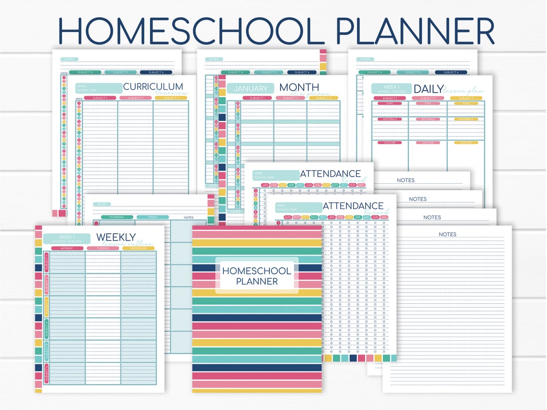 Homeschool Curriculum Planner - Homeschool Organizer - Daily Lesson ...